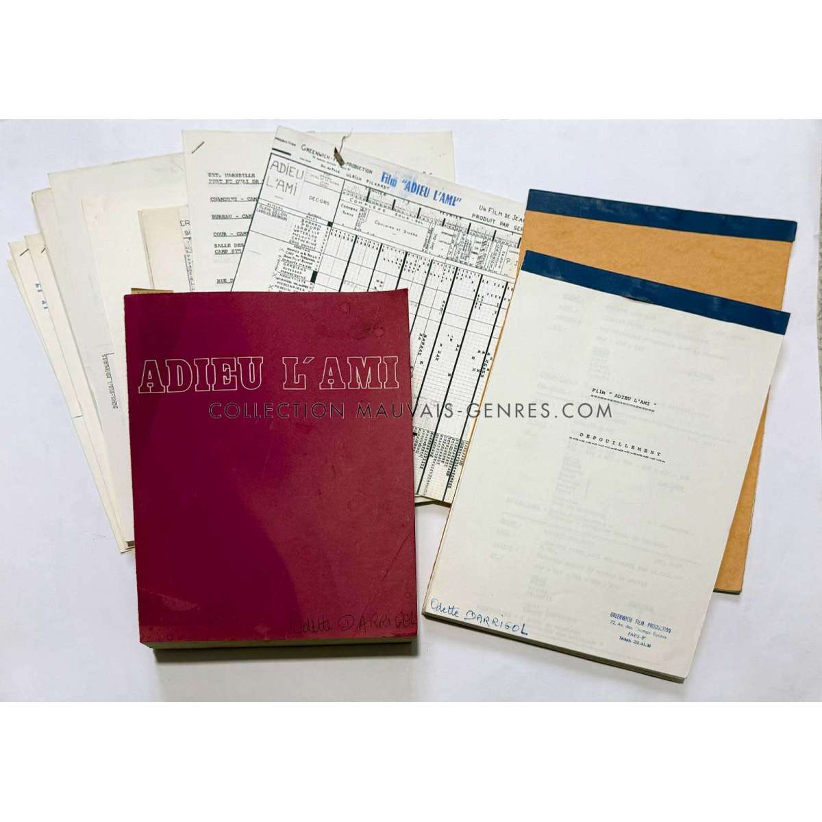 FAREWELL FRIEND Movie Script (9x12 in. - 1968 - France) 268p