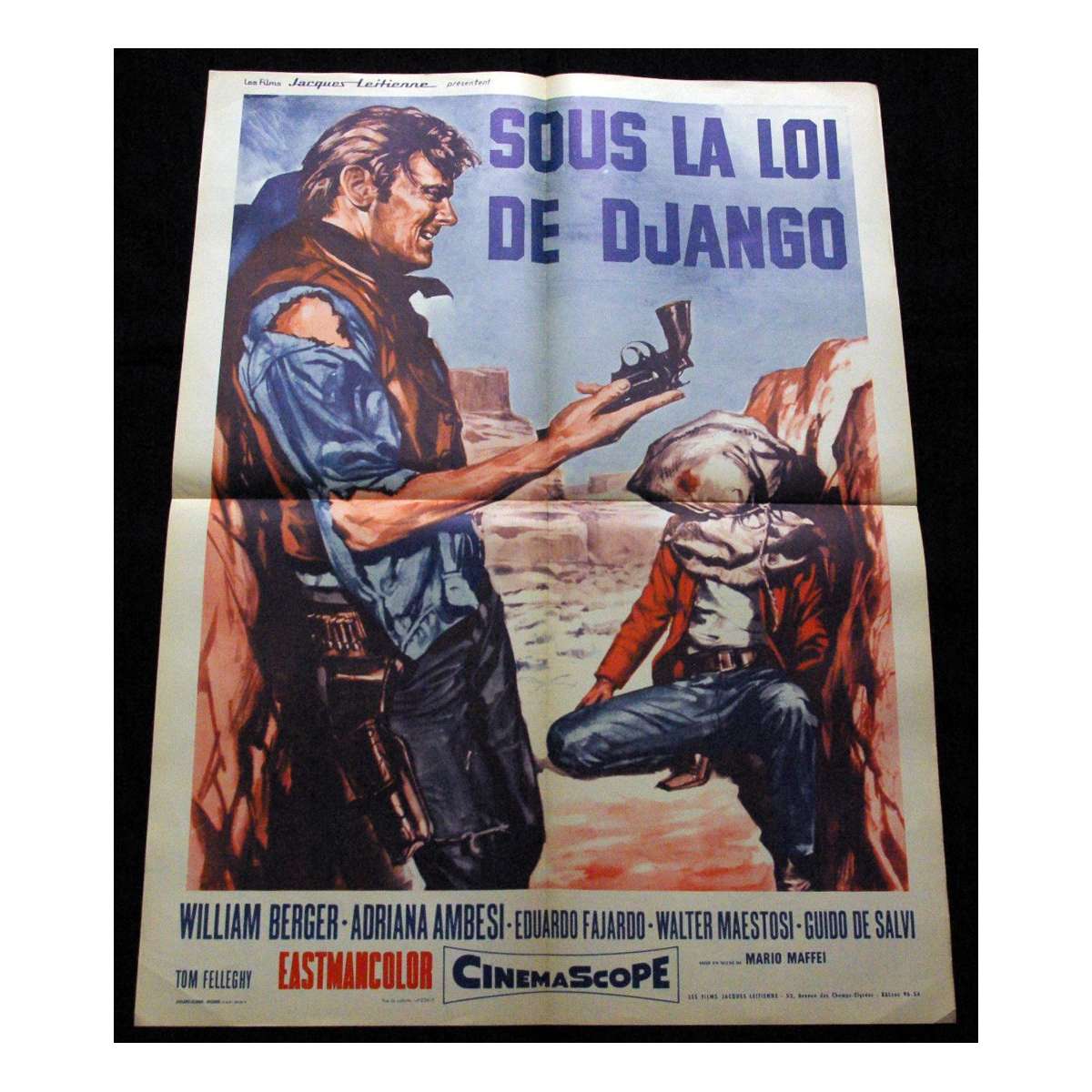 SOUS LA LOI DE DJANGO Affiche de film 60x80 - 1967 - Western Spaghetti SOUS LA LOI DE DJANGO Affiche de film 60x80 - 1967 - Western Spaghetti